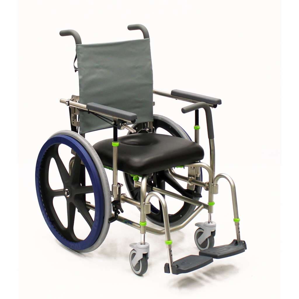 RAZ-SP Self-Propel Shower Commode Chair - 407 lbs, Adjustable, Safe
